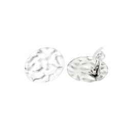 Sergio Engel Ohrringe 'Flow Ohrclip 01 geh&auml;mmerte Pl&auml;ttchenohrclips in Antikveredlung' Damen Gr&ouml;&szlig;e 2.5 cm x 2.5 cm silber