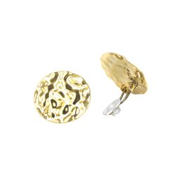 Sergio Engel Ohrringe 'Flow Ohrclip 01 geh&auml;mmerte Pl&auml;ttchenohrclips in Antikveredlung' Damen Gr&ouml;&szlig;e 2.5 cm x 2.5 cm gold