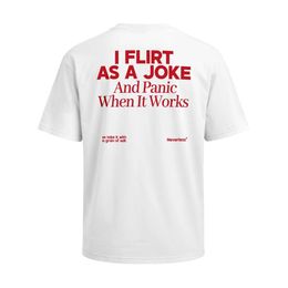 Neverless Shirt 'I flirt as a joke' Herren Gr&ouml;&szlig;e M wei&szlig;