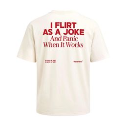 Neverless Shirt 'I flirt as a joke' Herren Gr&ouml;&szlig;e L beige