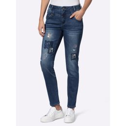 Heine Witt Damen Jeans, blue-stone-washed, Gr&ouml;&szlig;e 50