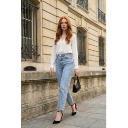 Hochtaillierte Slim-Fit Jeans