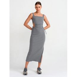 Dilvin Midi Kleid Damen Gr&ouml;&szlig;e 36 anthrazit Sommerkleid