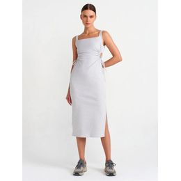 Dilvin Midi Kleid Damen Gr&ouml;&szlig;e 36 hellgrau Sommerkleid