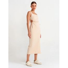 Dilvin Midi Kleid Damen Gr&ouml;&szlig;e 38 beige Sommerkleid