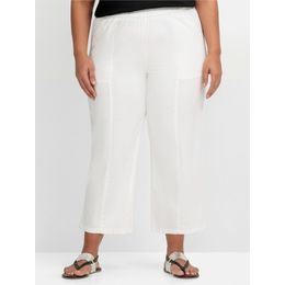 sheego Damen 7/8-Hose in weiter Form, wei&szlig;, Gr&ouml;&szlig;e 50