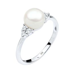 Elli Premium Ring Damen Gr&ouml;&szlig;e 54 silber / perlwei&szlig;