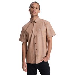 QUIKSILVER Button Up Shirt 'Drumfins' male size L Dark beige
