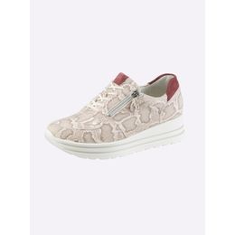 Waldl&auml;ufer Waldl&auml;ufer Damen Sneaker mit Schlangenmuster, Leder, elfenbein-bedruckt, Gr&ouml;&szlig;e 6,5