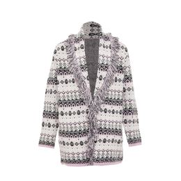 Ebeeza Strickjacke Damen Gr&ouml;&szlig;e XL/XXL pastelllila / schwarz / wei&szlig;
