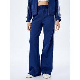 KOTON Hose Damen Gr&ouml;&szlig;e 42 navy / wei&szlig;