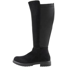 sheego Damen Weitschaftstiefel, Schwarz, Gr. 41, Stiefel, Material: Polyester