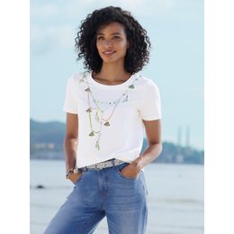 Heine Damen Kurzarmshirt, Wei&szlig;, Gr. 38, T-Shirts, Material: Baumwolle