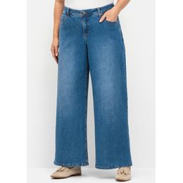 sheego Gro&szlig;e Gr&ouml;&szlig;en Stretch-Jeans in weiter Beinform, blue denim, Gr&ouml;&szlig;e 44 - Damen