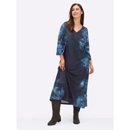 sheego Damen Jerseykleid, Blau, Gr. 54, Shirtkleider, Material: Polyester