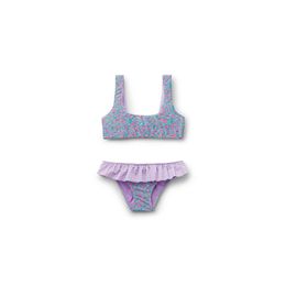 CALZEDONIA Bikini 'Floral Vichy' M&auml;dchen Gr&ouml;&szlig;e 128 blau / gr&uuml;n / lavendel / pink