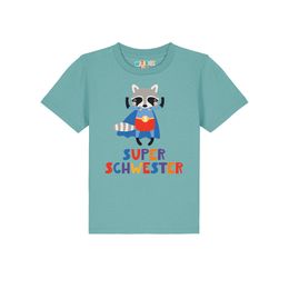 Watabout.kids T-Shirt 'Superschwester' Jungen Gr&ouml;&szlig;e 110/116 royalblau / cyanblau / schwarz / wei&szlig;