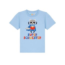 Watabout.kids T-Shirt 'Superschwester' Jungen Gr&ouml;&szlig;e 134/146 blau / hellblau / rot / schwarz
