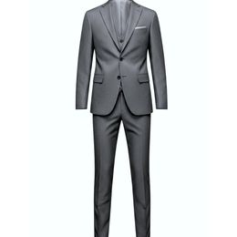 Keskin Collection Suit 'Designer Anzug 3 tlg Grau Schwarz Dunkelblau' male size 50 Dark grey
