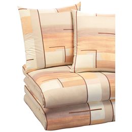 Biberna Bettw&auml;sche, beige, Gr&ouml;&szlig;e 2 x 80x80/1 x 200x200 cm