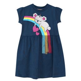 Denokids Kleid 'Koala' M&auml;dchen Gr&ouml;&szlig;e 92 dunkelblau / gelb / grau / gr&uuml;n