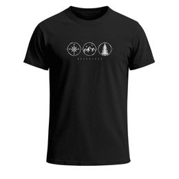 Neverless Shirt 'Outdoor Kompass' male size XXL Black
