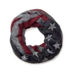 Stylebreaker Schlauchschal 'Loop im Vintage USA Flaggen Design' Damen Gr&ouml;&szlig;e One Size grau