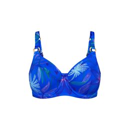Triumph B&uuml;gel-Bikini-Top ' Red Label Summer Tropics ' Damen Gr&ouml;&szlig;e 80 blau