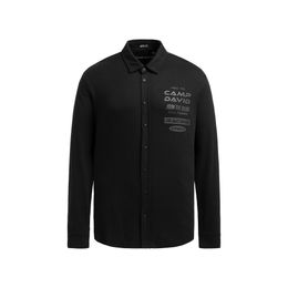 CAMP DAVID Button Up Shirt male size S Black