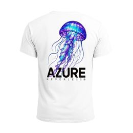 Neverless Shirt 'Qualle Azure' male size M White