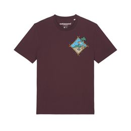 Watapparel Shirt ' Beach is calling ' male size XS Mixed colors / Dark red