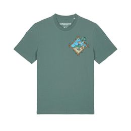 Watapparel T-Shirt ' Beach is calling ' Herren Gr&ouml;&szlig;e XS gr&uuml;n / mischfarben