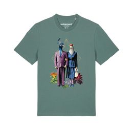Watapparel Shirt ' Fancy Birds ' Herren Gr&ouml;&szlig;e XS gr&uuml;n / mischfarben