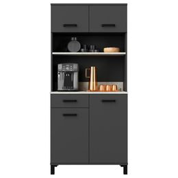 P & B Buffet Linda, Anthrazit, Hellgrau, Metall, 2 F&auml;cher, 1 Schublade(n) Schubladen, 80x177x40 cm, K&uuml;chen, K&uuml;chenm&ouml;bel, Buffetschr&auml;nke