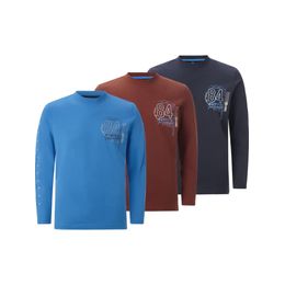 Jan Vanderstorm Shirt 'Norgard' Herren Gr&ouml;&szlig;e L hellblau / dunkelblau / braun