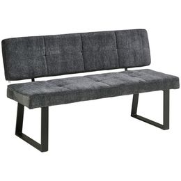Livetastic Sitzbank, Dunkelgrau, Metall, Textil, 3-Sitzer, 140x85x56.5 cm, Esszimmer, B&auml;nke, Sitzb&auml;nke