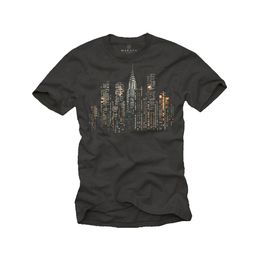 Makaya Shirt 'New York Skyline' Herren Gr&ouml;&szlig;e XL grau