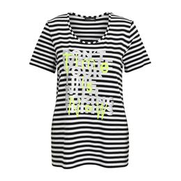 Doris Streich Shirt female size L Pastel yellow / Black / White