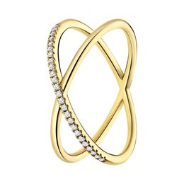 Lucardi Ring female size 55 Gold / Transparent