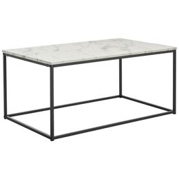 Mid.you Couchtisch Marmor-Optik, Schwarz, Wei&szlig;, Metall, Holzwerkstoff, Marmoroptik, rechteckig, Flachrohr, 60x45x100 cm, Wohnzimmer, Wohnzimmertische, Couchtische, Couchtische Marmoroptik