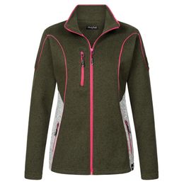 Rock Creek Fleecejacke Damen Gr&ouml;&szlig;e XL grau / dunkelgr&uuml;n / hellpink