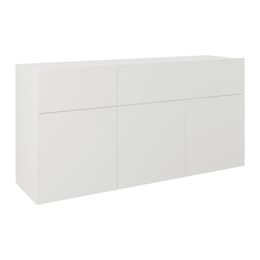 Hom&acute;in Hom`in Sideboard, Wei&szlig;, Holzwerkstoff, 3 F&auml;cher, 2 Schublade(n) Schubladen, 150x75x42 cm, h&auml;ngend, Wohnzimmer, Kommoden & Sideboards, Sideboards