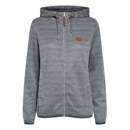 oxmo Fleecejacke 'Pebbles' Damen Gr&ouml;&szlig;e XS dunkelblau / braun / hellgrau