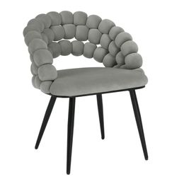 Novel Armlehnstuhl, Grau, Schwarz, Metall, Textil, Rundrohr, 58x80x62 cm, Stoffauswahl, Esszimmer, St&uuml;hle, Esszimmerst&uuml;hle, Armlehnenst&uuml;hle