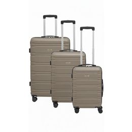 Novel Reisekofferset, Mokka, Metall, Kunststoff, Textil, 3-teilig, Bsci, 360&deg;-Rollensystem, TSA-Schloss, Tragehenkel, verstellbarer Schultergurt, Netzfach, Freizeit, Koffer & Taschen, Kofferset