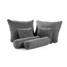 Esposa Kissensatz, Anthrazit, Textil, 6-teilig, F&uuml;llung: Faserb&auml;llchen, Wohntextilien, Kissen, Dekokissen