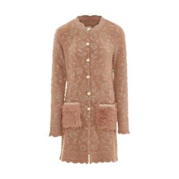faina Knit Cardigan female size M Gold / Dusky pink