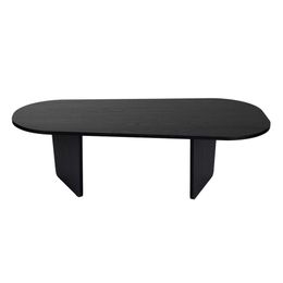 Mid.you Couchtisch, Schwarz, Holzwerkstoff, Holzoptik, Freiform, 65-54x40x130 cm, einfacher Aufbau, Wohnzimmer, Wohnzimmertische, Couchtische
