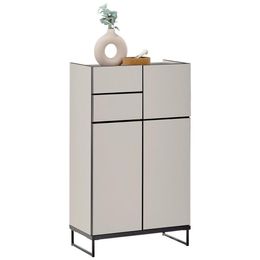 Mid.you Midischrank, Schwarz, Kaschmir, Metall, 2 F&auml;cher, 2 Schublade(n) Schubladen, 60x102x31 cm, stehend, Badezimmer, Badezimmerschr&auml;nke, Midischr&auml;nke