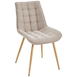 Livetastic Stuhl, Taupe, Eiche, Metall, Textil, F&uuml;llung: Schaumstoff, Rundrohr, 51x88x62 cm, Esszimmer, St&uuml;hle, Esszimmerst&uuml;hle, Vierfu&szlig;st&uuml;hle
